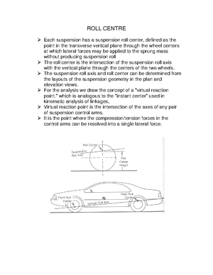 Suspension Notes - SUSPENSION Basic Concept: RIDE Suspensions are ...