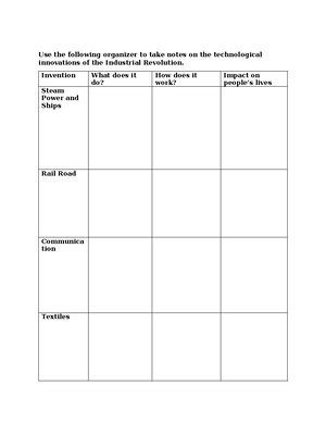 World History Patterns of Interaction - 25.1 Notes - Industrial ...