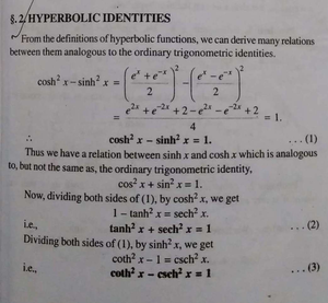 Practicing questions in hyperbolic functions - Bsc maths - Studocu