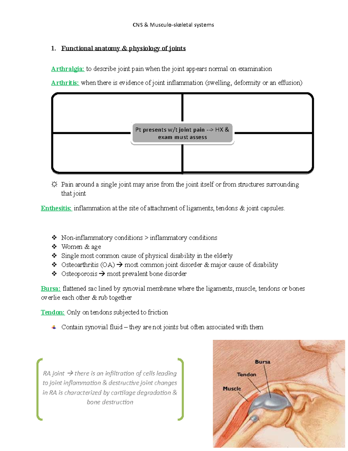 Bone Disorders Notes - Diseased Systems: Central Nervous And Musculo ...