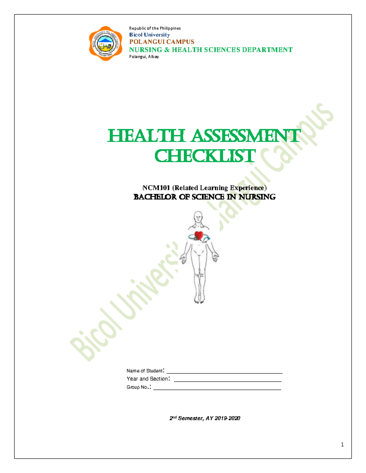 HA-checklist - checklist for return demonstration - Republic of the ...