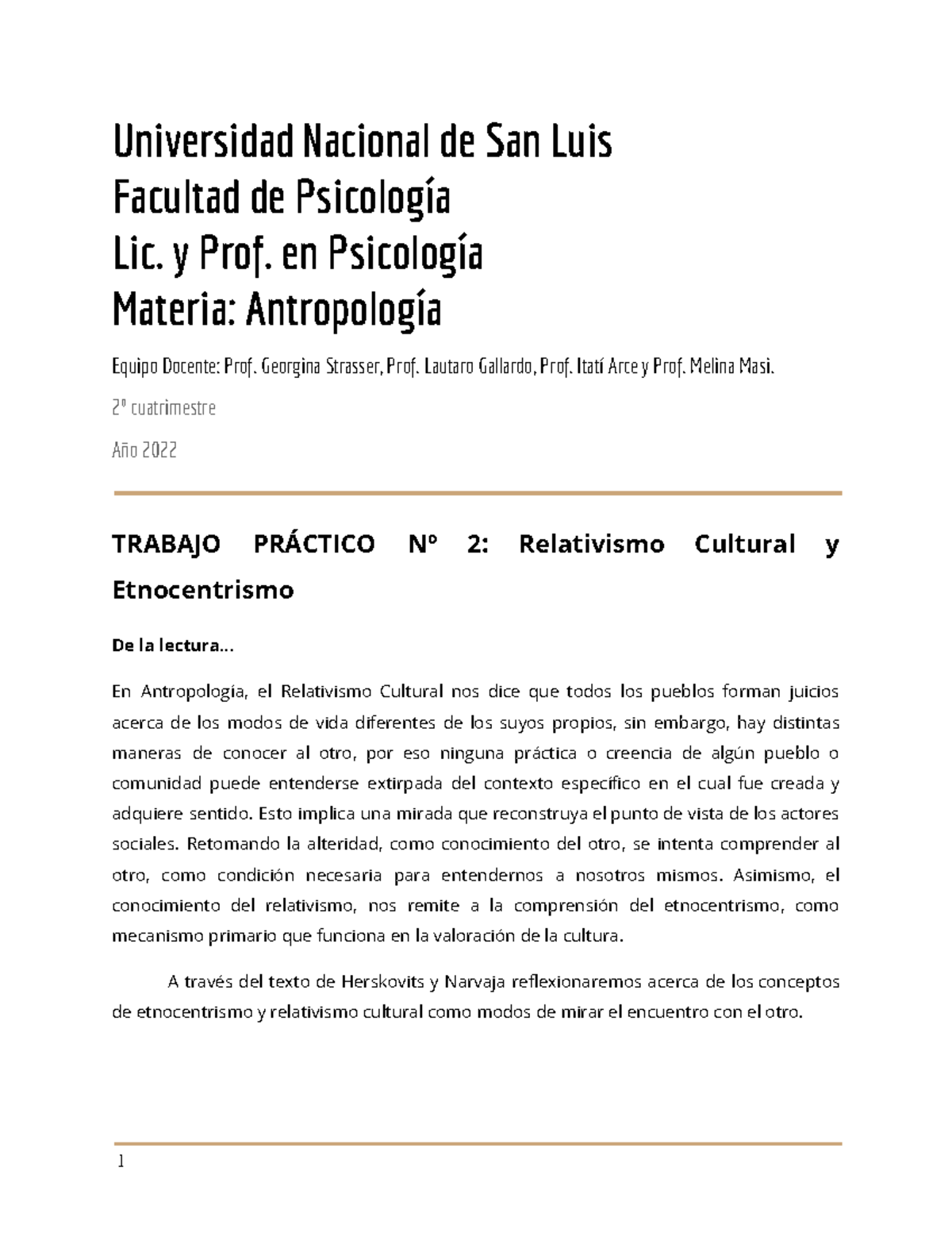Guia TP 2 - Tpjdjk - Universidad Nacional de San Luis Facultad de Psicología Lic. y Prof. en ...