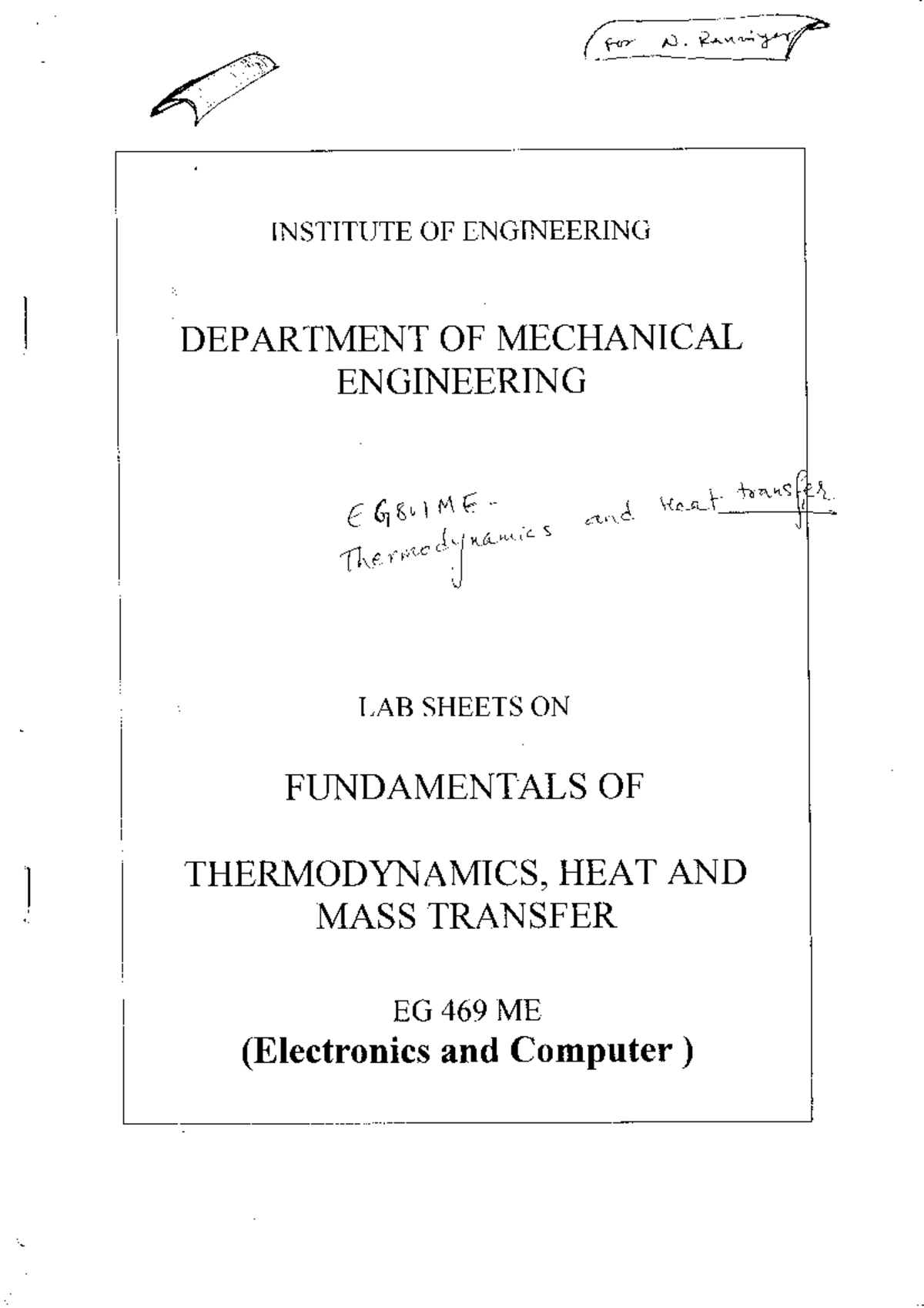 Thermo I Year OK - The lecture notes of prctical classes from thermal ...