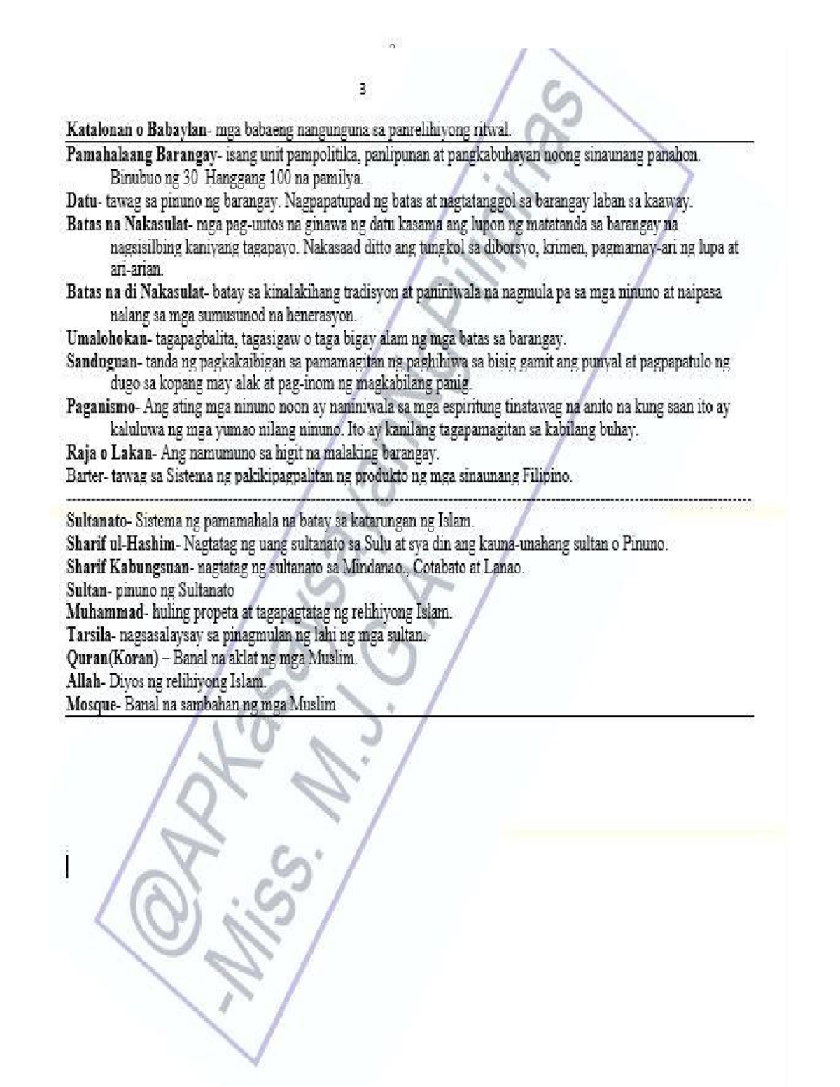 Araling Panlipunan 5 Reviewer - 3 Katalonan 0 mga babaeng nangunguna sa ...