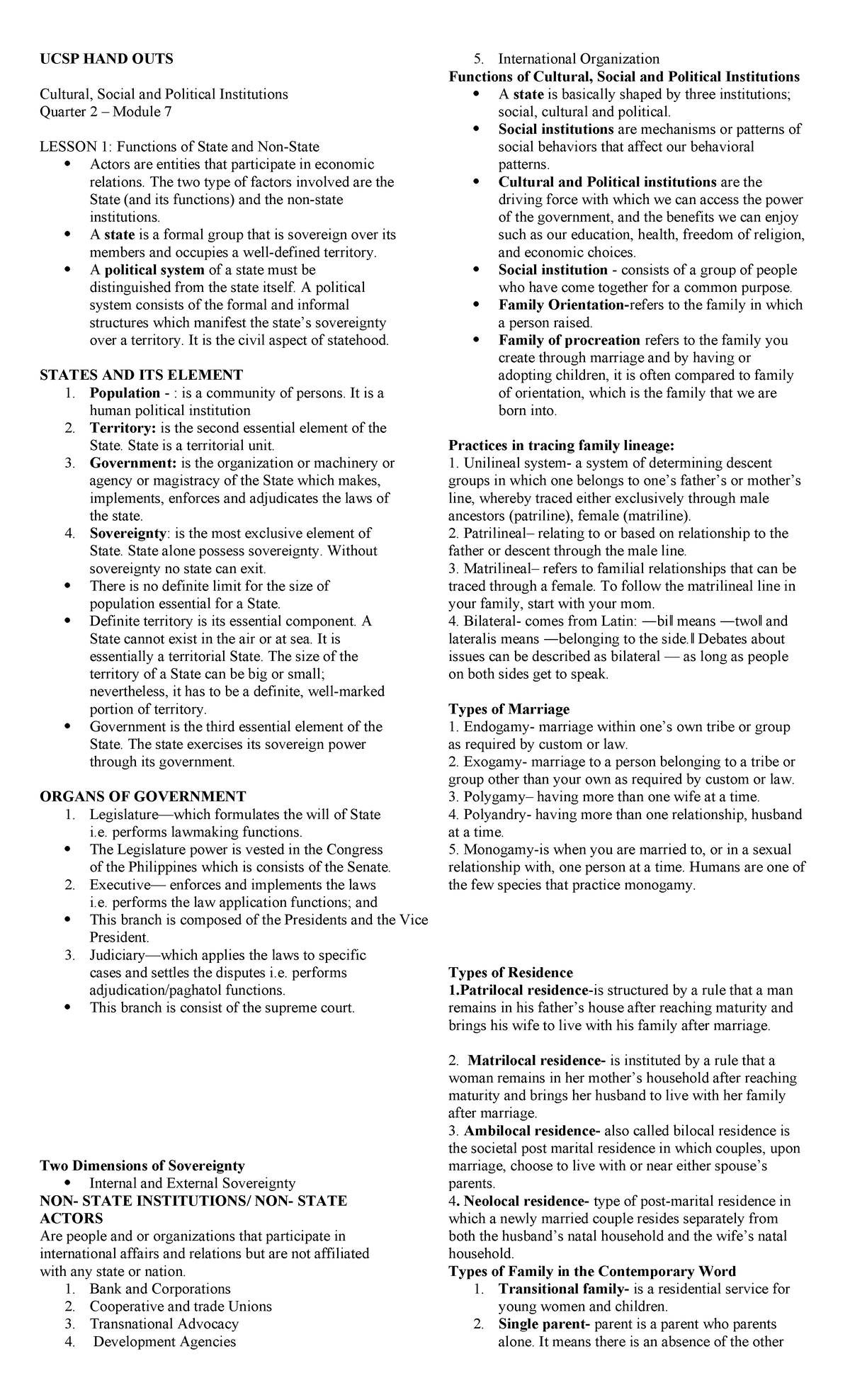 Understanding Culture, Society, and Politics Reviewer Material 1 - UCSP ...