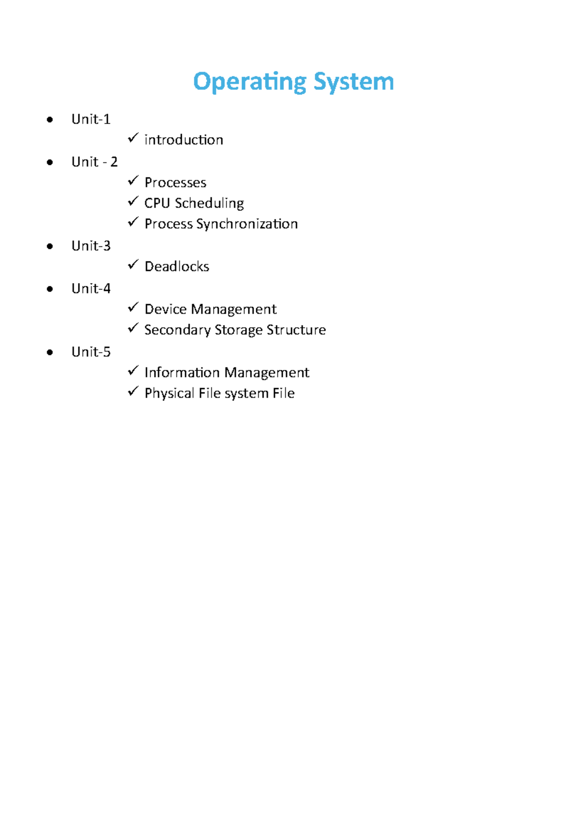 Cpu Ch1 Cpu Unit 1 Operating System Unit 1 Introduction Unit 2 Processes Cpu Scheduling