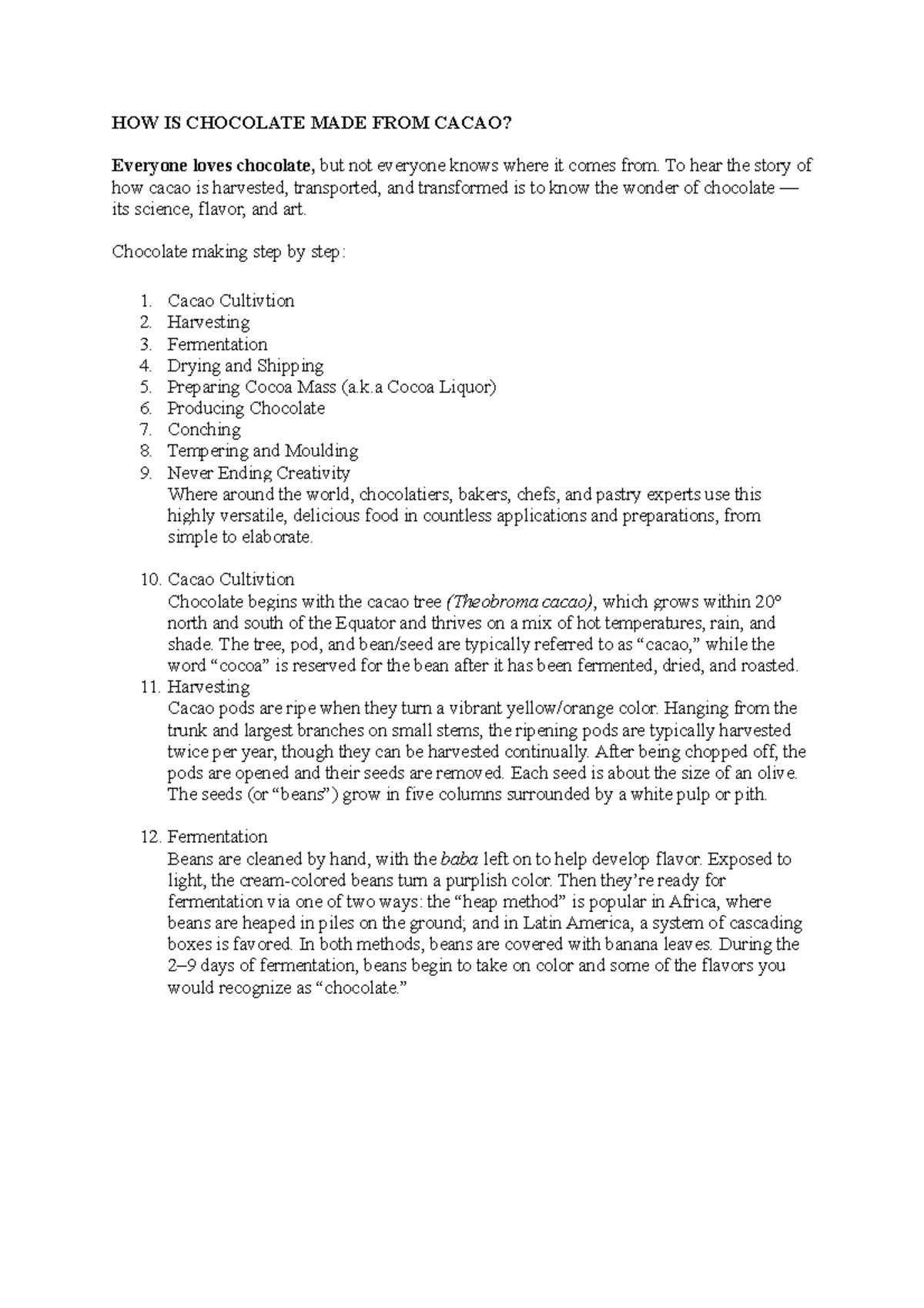 HOW IS Chocolate MADE FROM Cacao - HOW IS CHOCOLATE MADE FROM CACAO ...