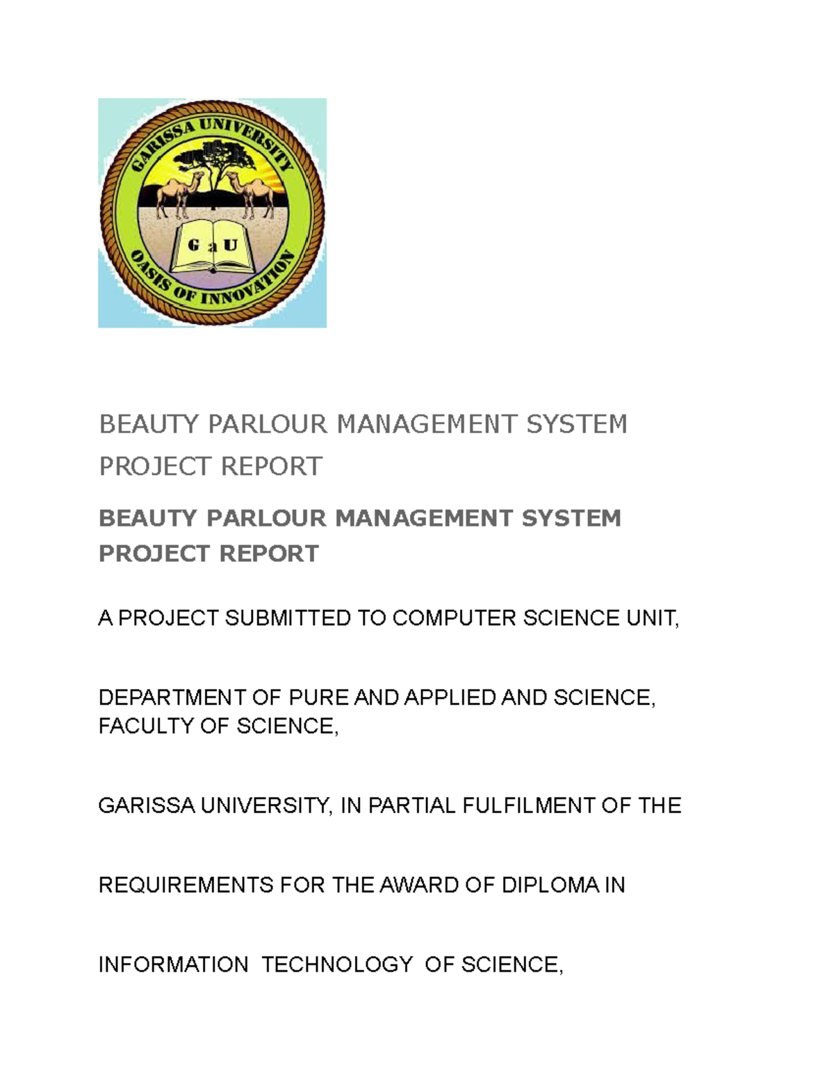 documentationeeeeeeeeeeeeee - BEAUTY PARLOUR MANAGEMENT SYSTEM PROJECT REPORT BEAUTY PARLOUR ...
