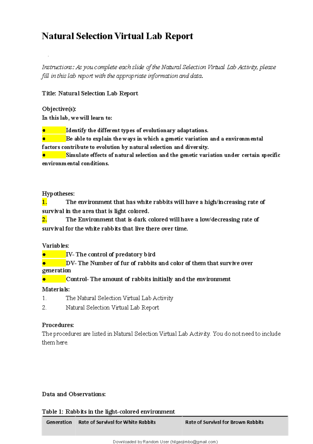 5.02 Evolutionary Relationships - Natural Selection Virtual Lab Report ...