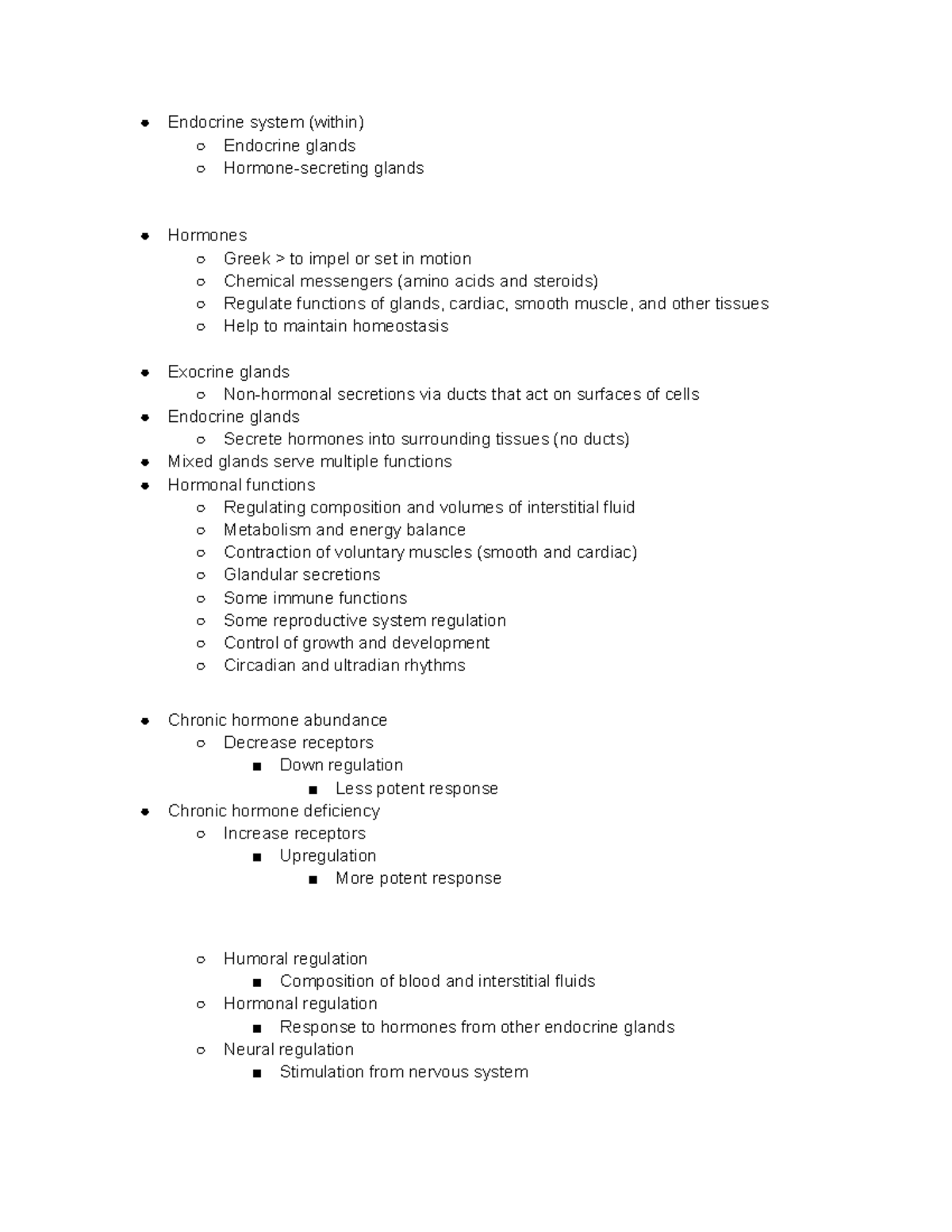 Endocrine System Studocu