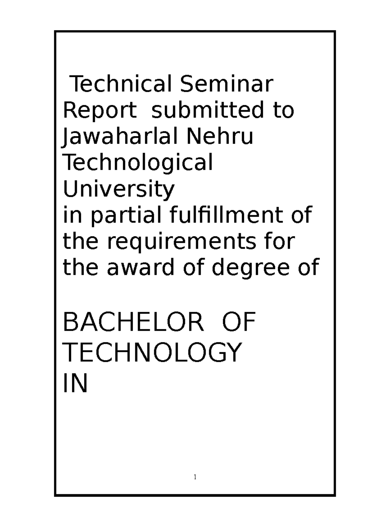 Project-oxygen-seminar-report - Technical Seminar Report submitted to Jawaharlal Nehru ...