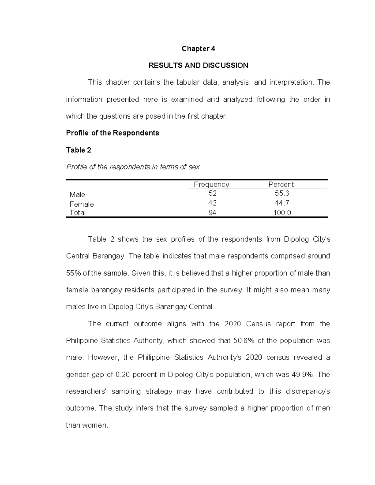 Dalman-Chapter-4 - Research reports - Chapter 4 RESULTS AND DISCUSSION ...