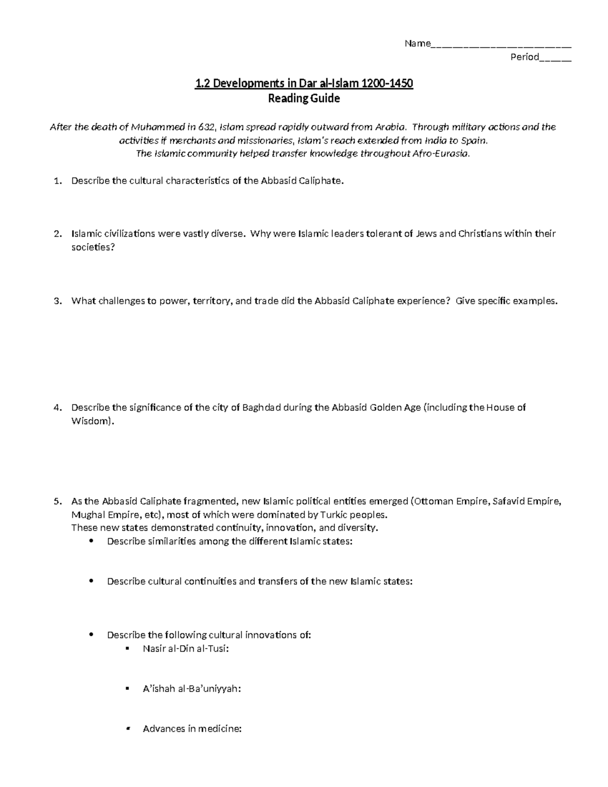 1.2 Guided Reading-1 - Name__________________________ Period______ 1 ...