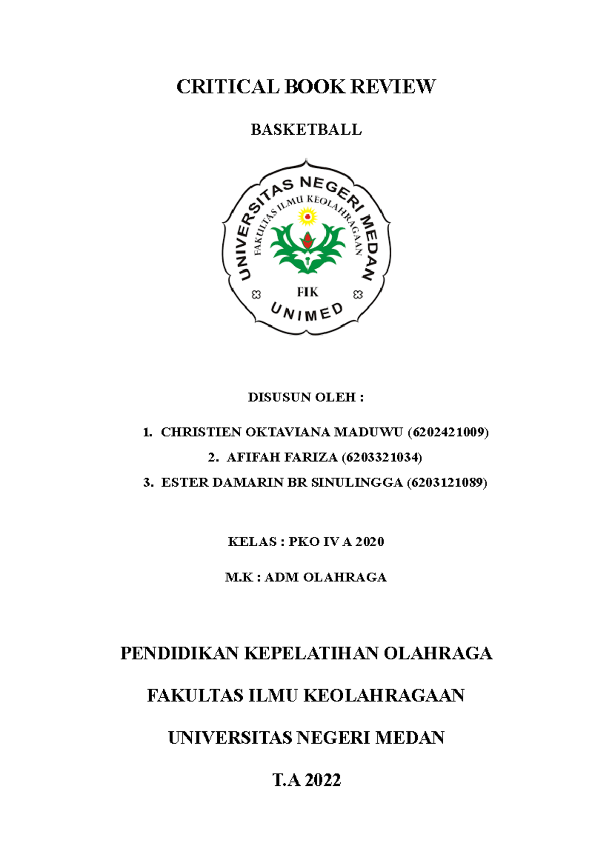 CBR,CJR,MR,RI Basket - MASAGGE OLAHRAGA - CRITICAL BOOK REVIEW BASKETBALL DISUSUN OLEH : 1 ...