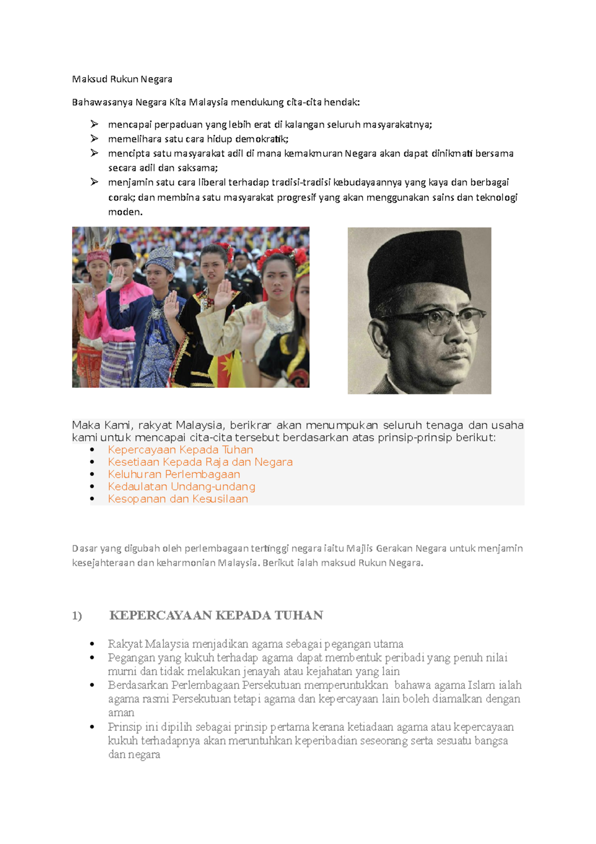 Rukun Negara - For MPU - ####### Maksud Rukun Negara ...