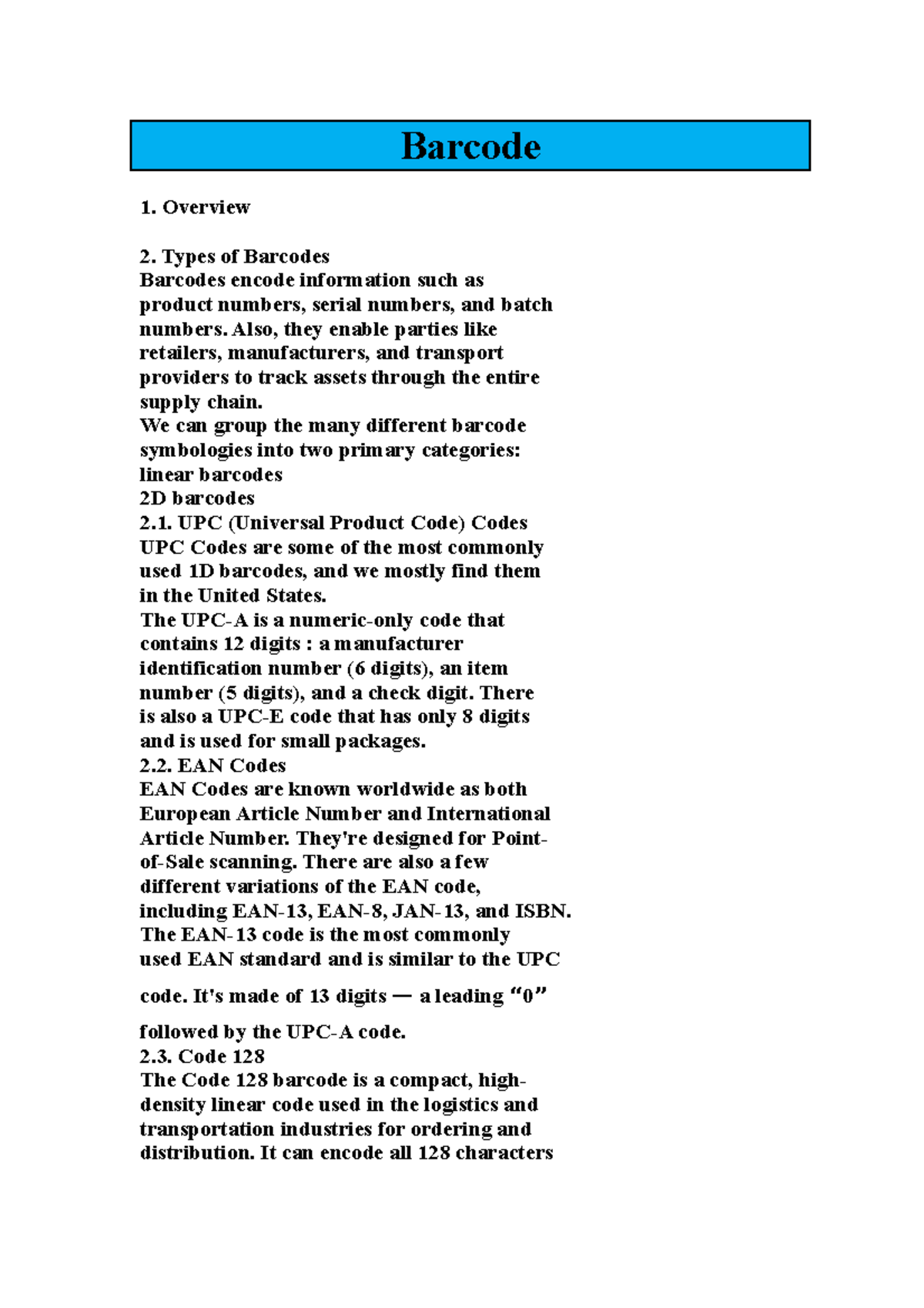 Introduction Data to Barcode - data structure and algorithm - Studocu