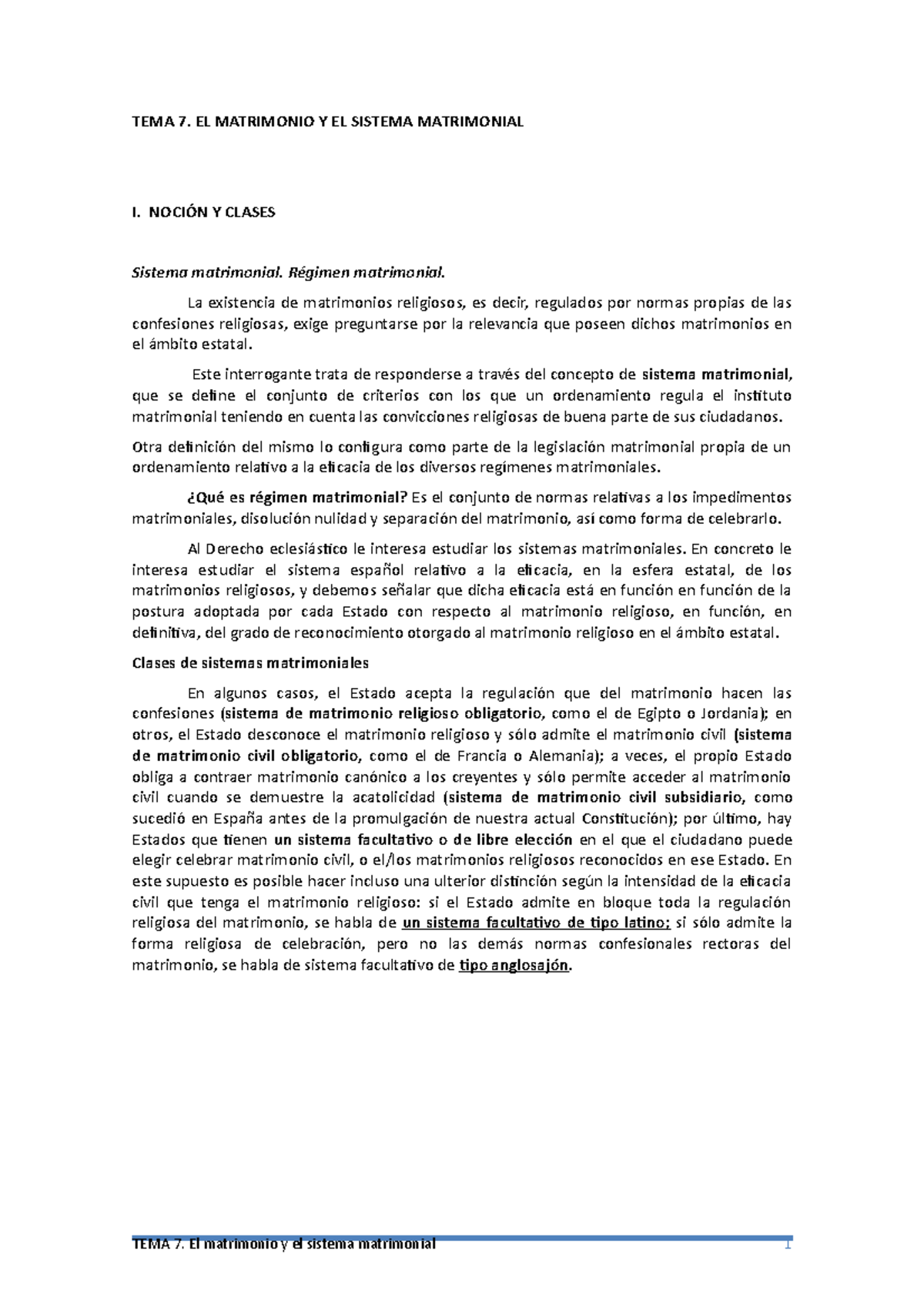 Tema 7 sistema matrimonial curso 2021-22 - TEMA 7. EL MATRIMONIO Y EL ...
