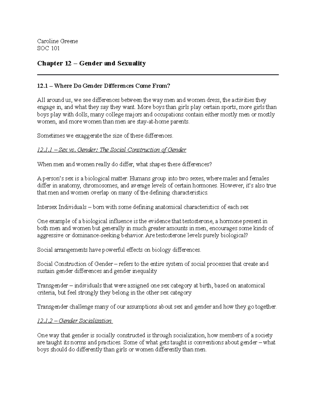 12.1 - Where Do Gender Differences Come From? - Caroline Greene SOC 101 ...