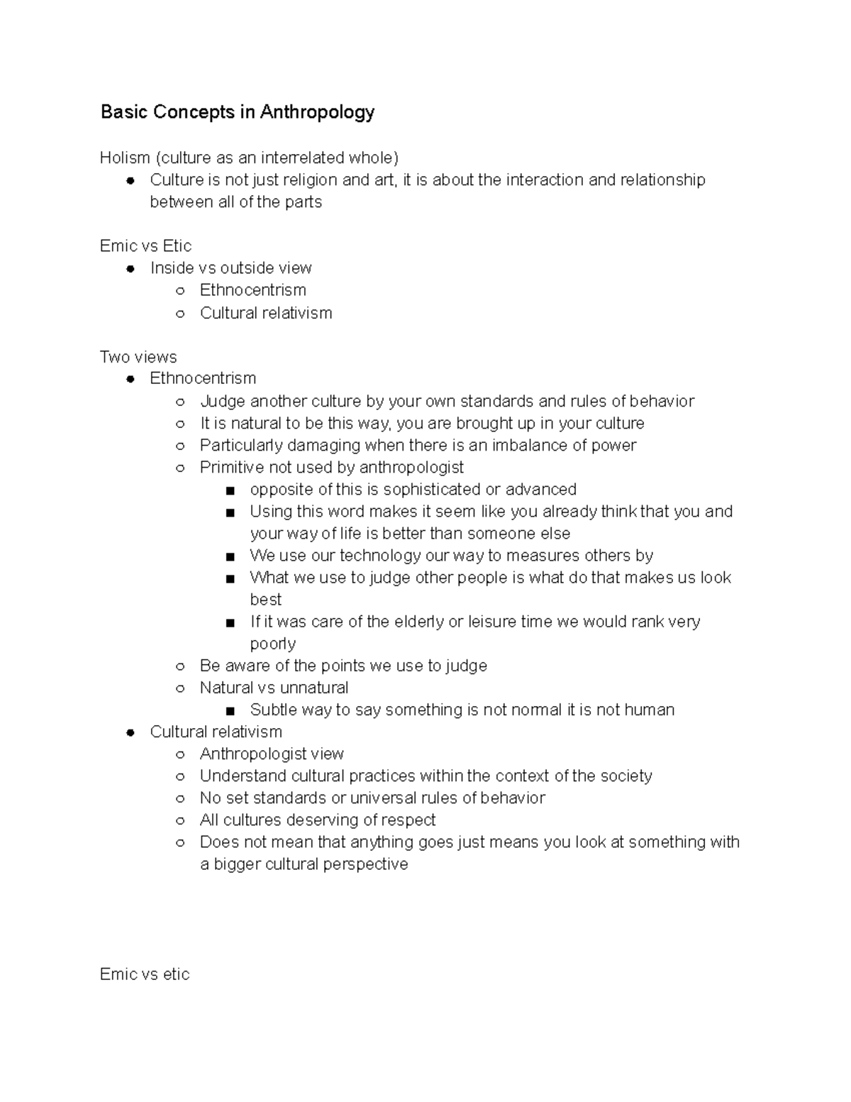 Anth 101 Basics part 2 - Dr. Joyce - Basic Concepts in Anthropology ...