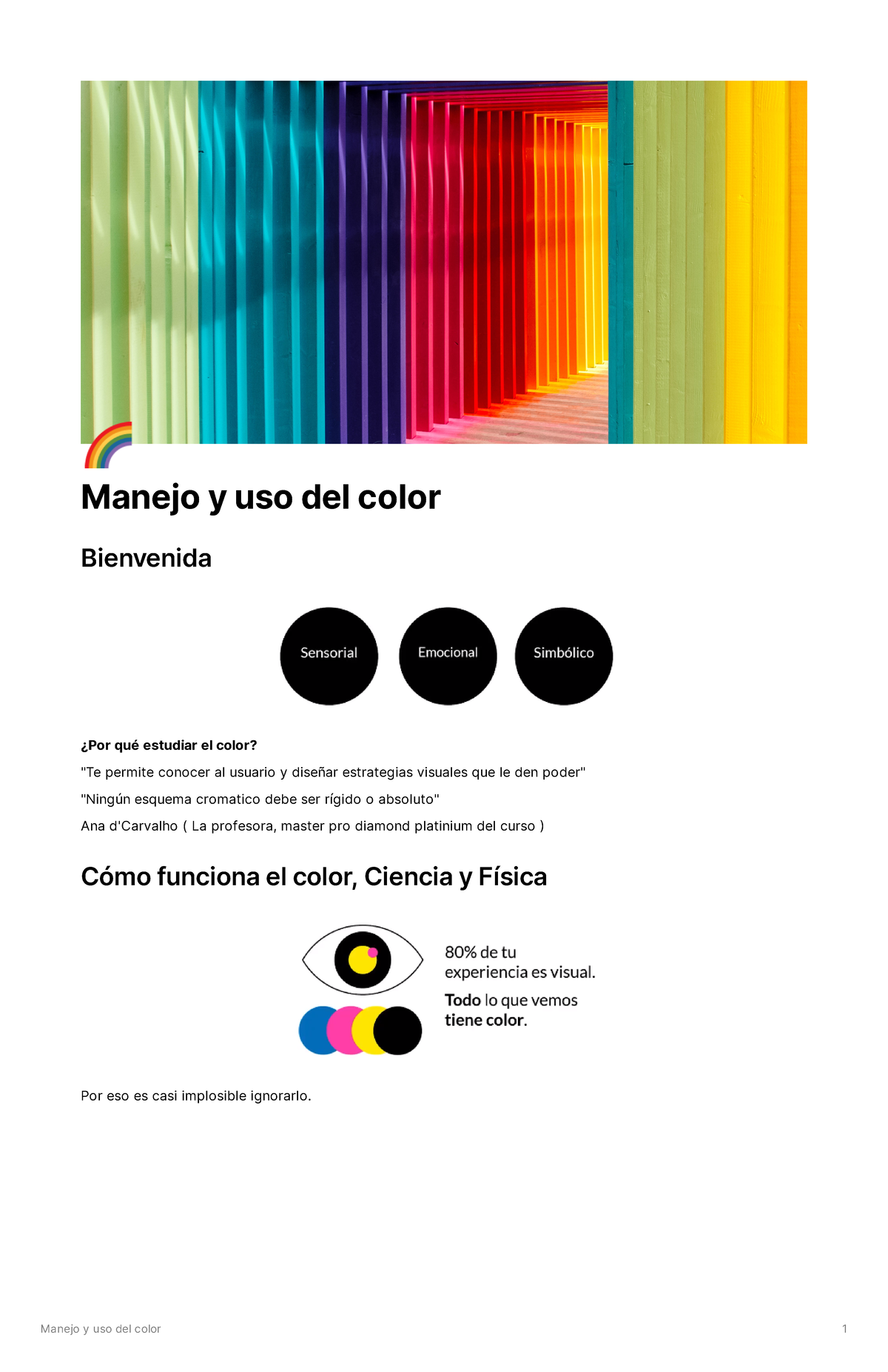 Apuntes - Manejo del color - 🌈 Manejo y uso del color Bienvenida ¿Por ...