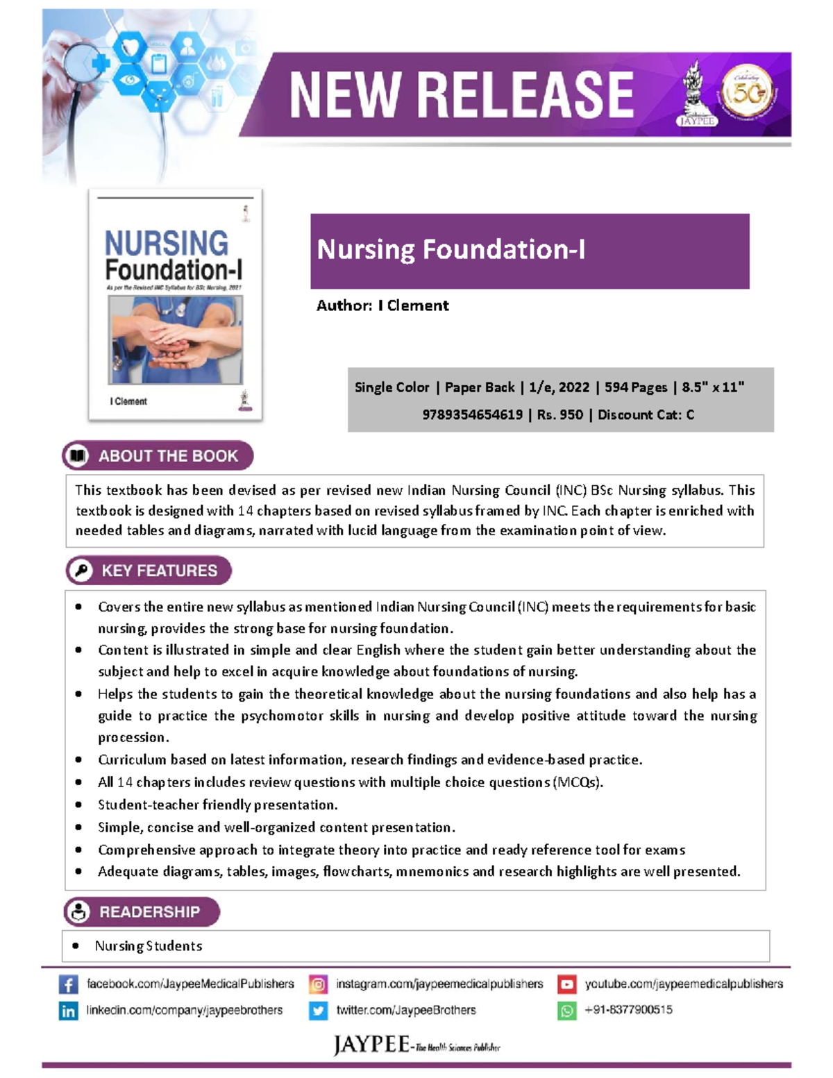 I Clement- Nursing Foundation – I - Covers the entire new syllabus as ...