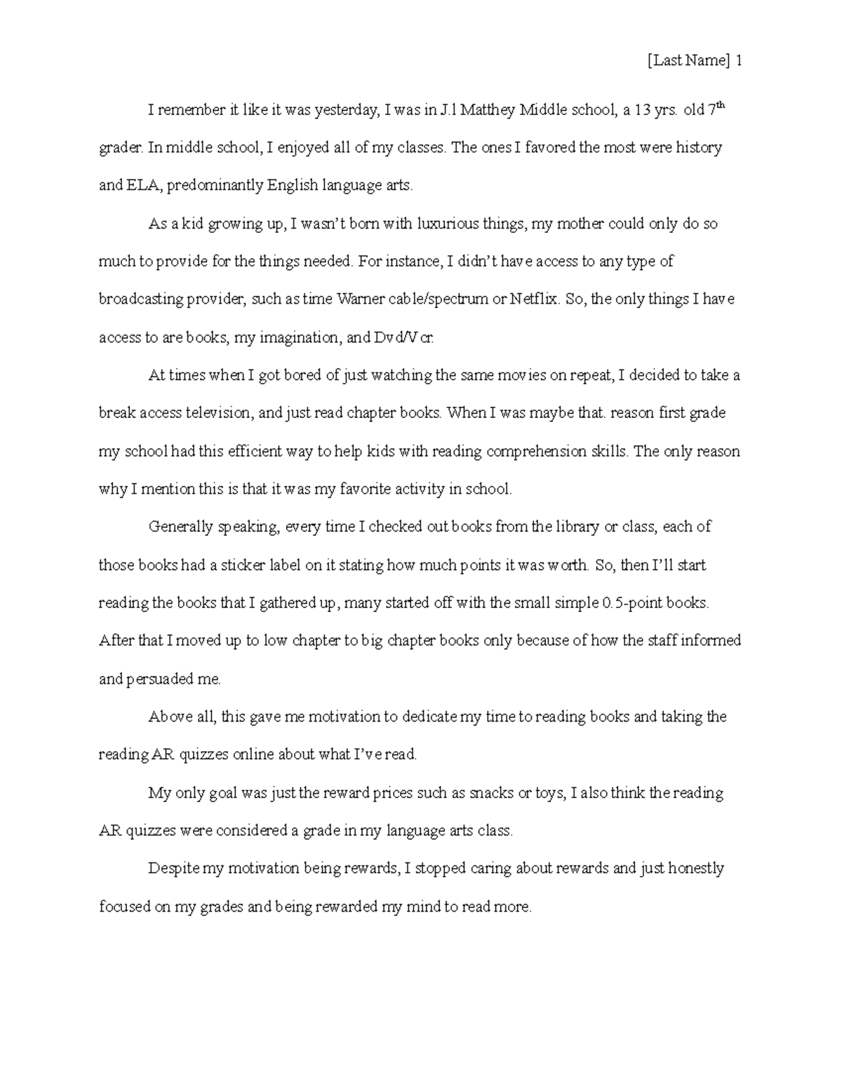 MLA Format Descriptive Essay - I remember it like it was yesterday, I ...