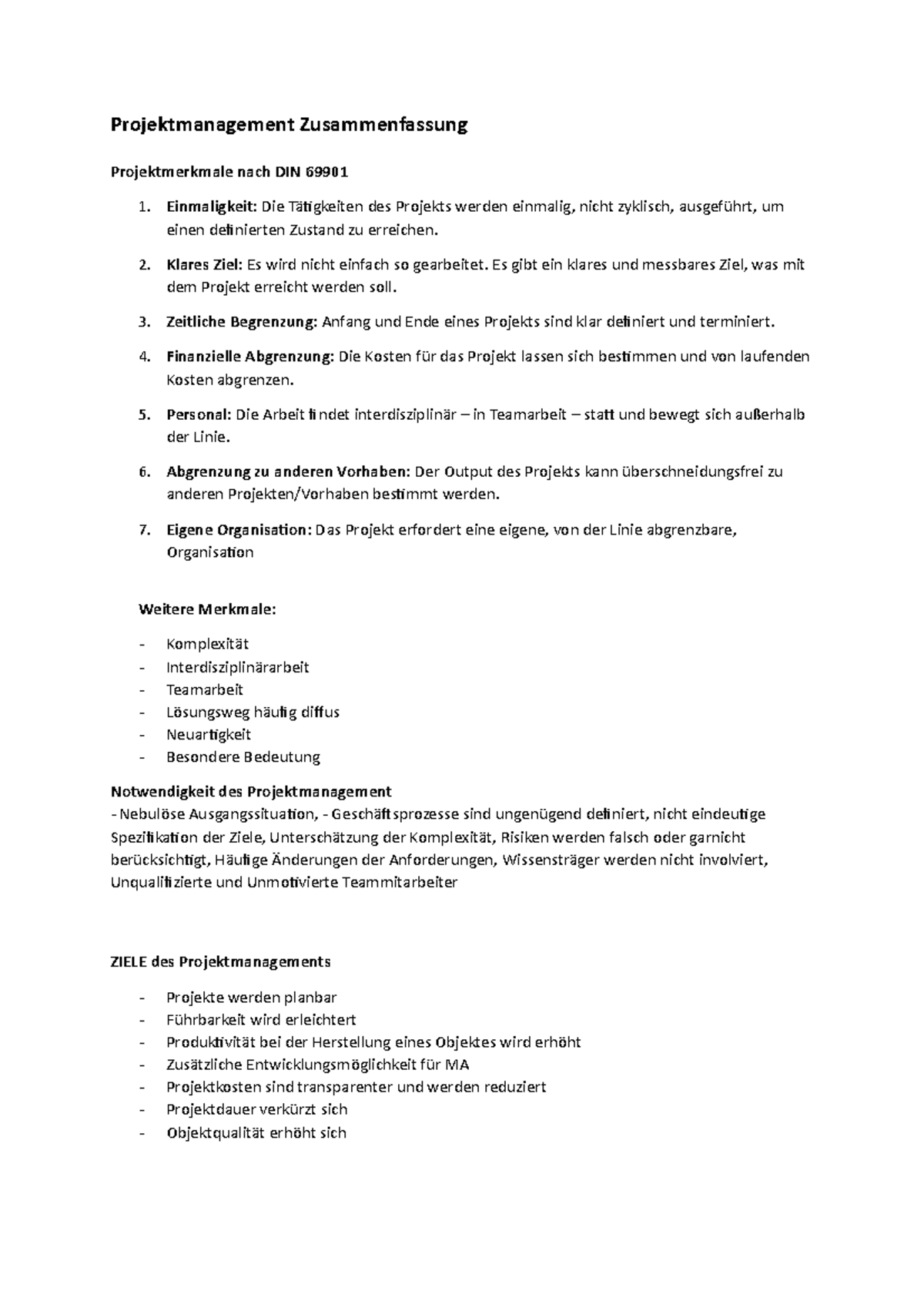 Projektmanagement Zusammenfassung - Projektmanagement Zusammenfassung ...