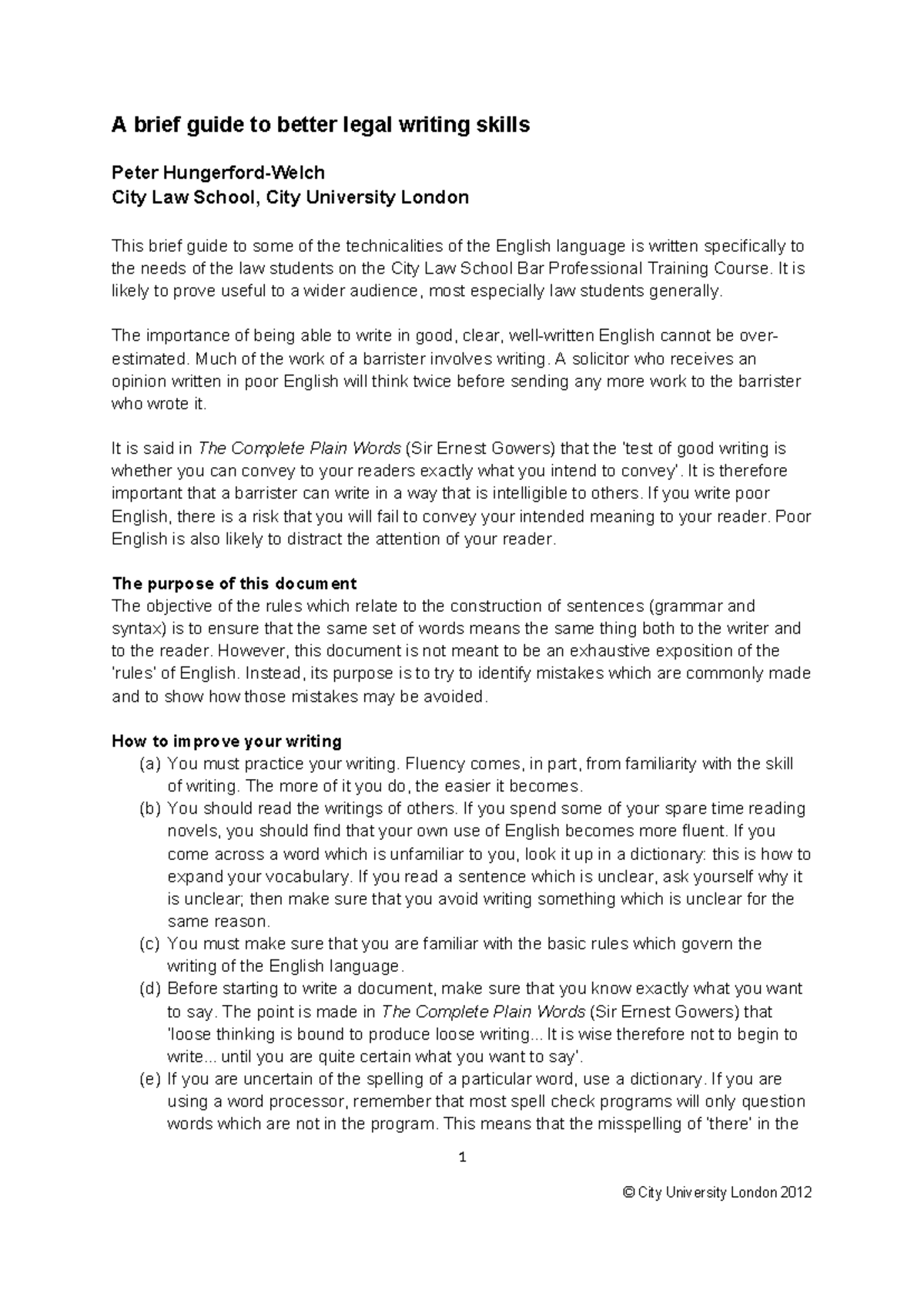 A brief guide to better legal writing skills - It is likely to prove ...