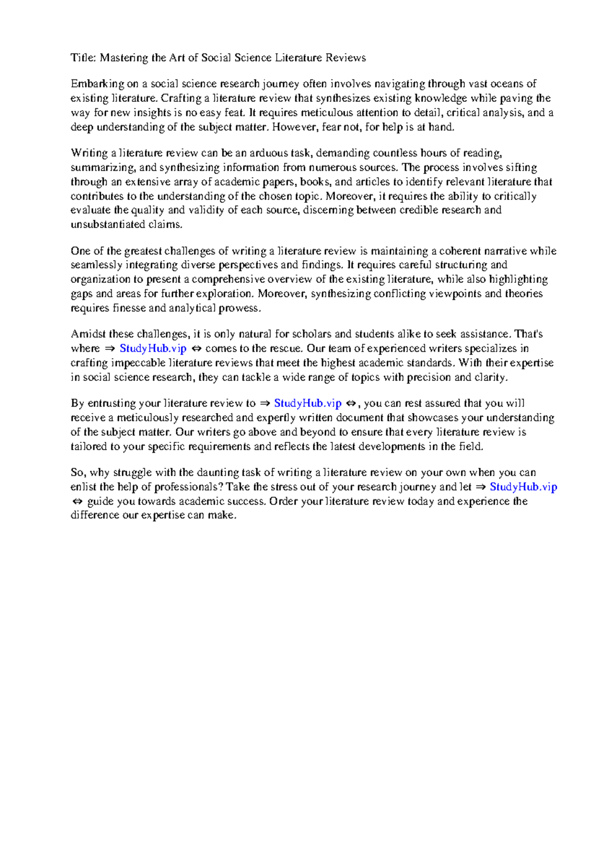 Social Science Literature Review Topics Title Mastering The Art Of