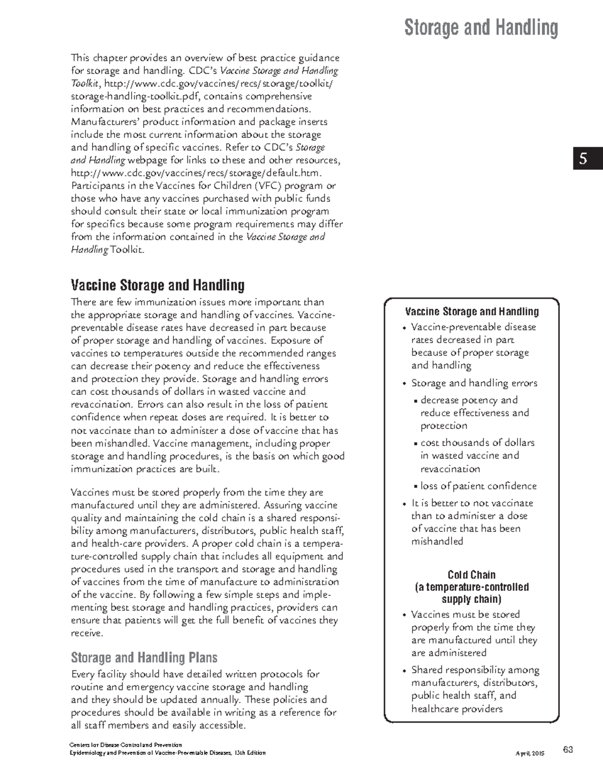 Vac-storage - Documents on how to handle vaccinations - 63 5 This ...