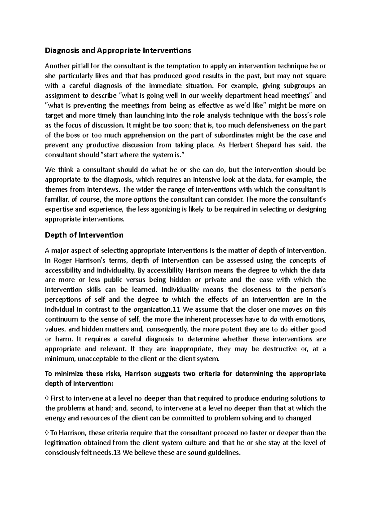 Diagnosis and Appropriate Interventions - For example, giving subgroups ...
