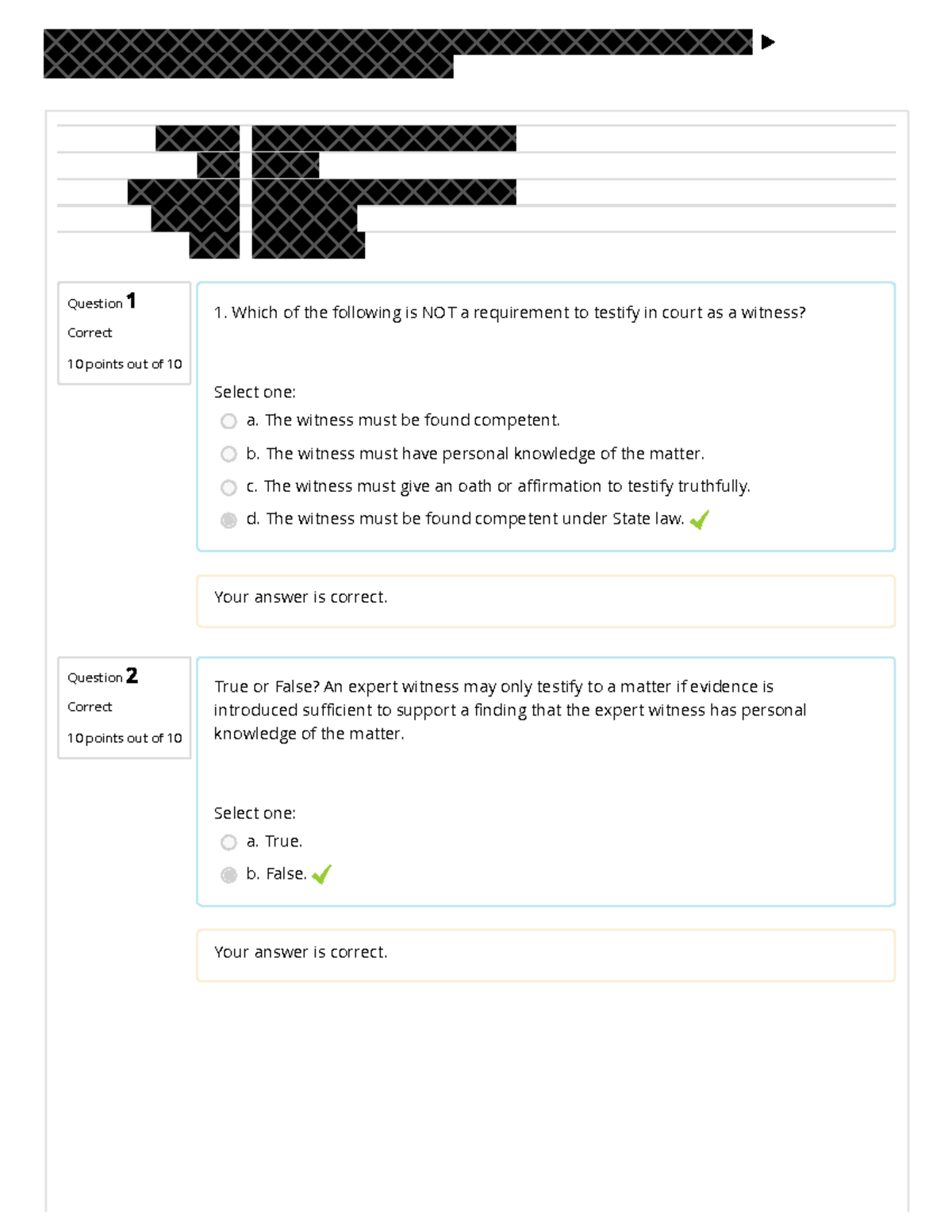 Week 8 Quiz - Quiz - 4XHVWLRQ &RUUHFW SRLQWV RXW RI 4XHVWLRQ &RUUHFW ...