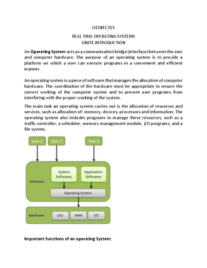 RTOS Unit1 Assignment - Prof. Pavitra - UE18EC REAL TIME OPERATING ...