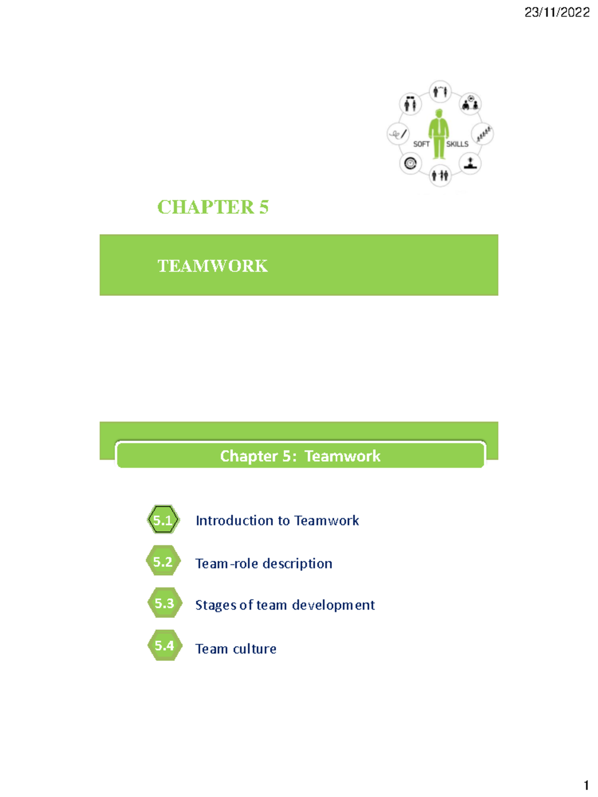 Chapter 5-Teamwork-HM - TEAMWORK CHAPTER 5 Chapter 5: Teamwork 5. 5 ...