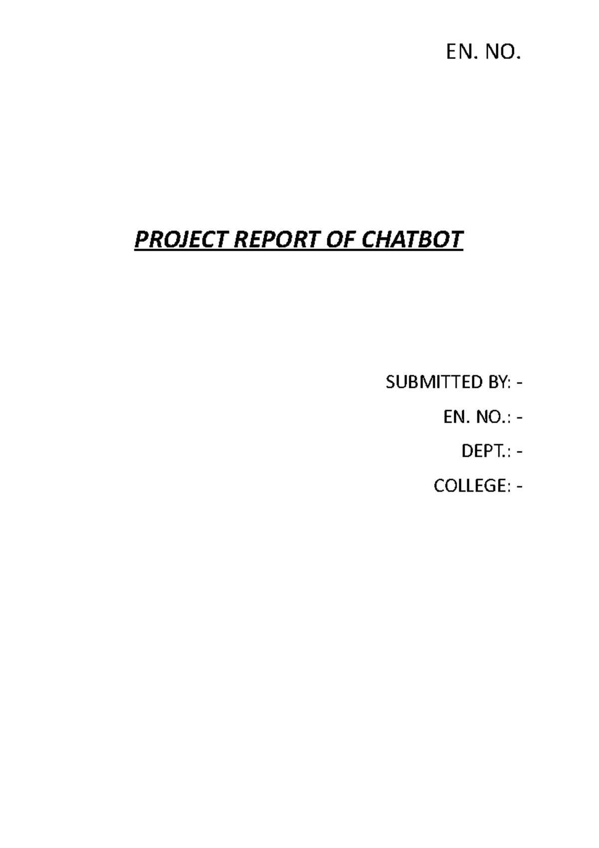 Project Report OF Chatbot 2 - PROJECT REPORT OF CHATBOT ...