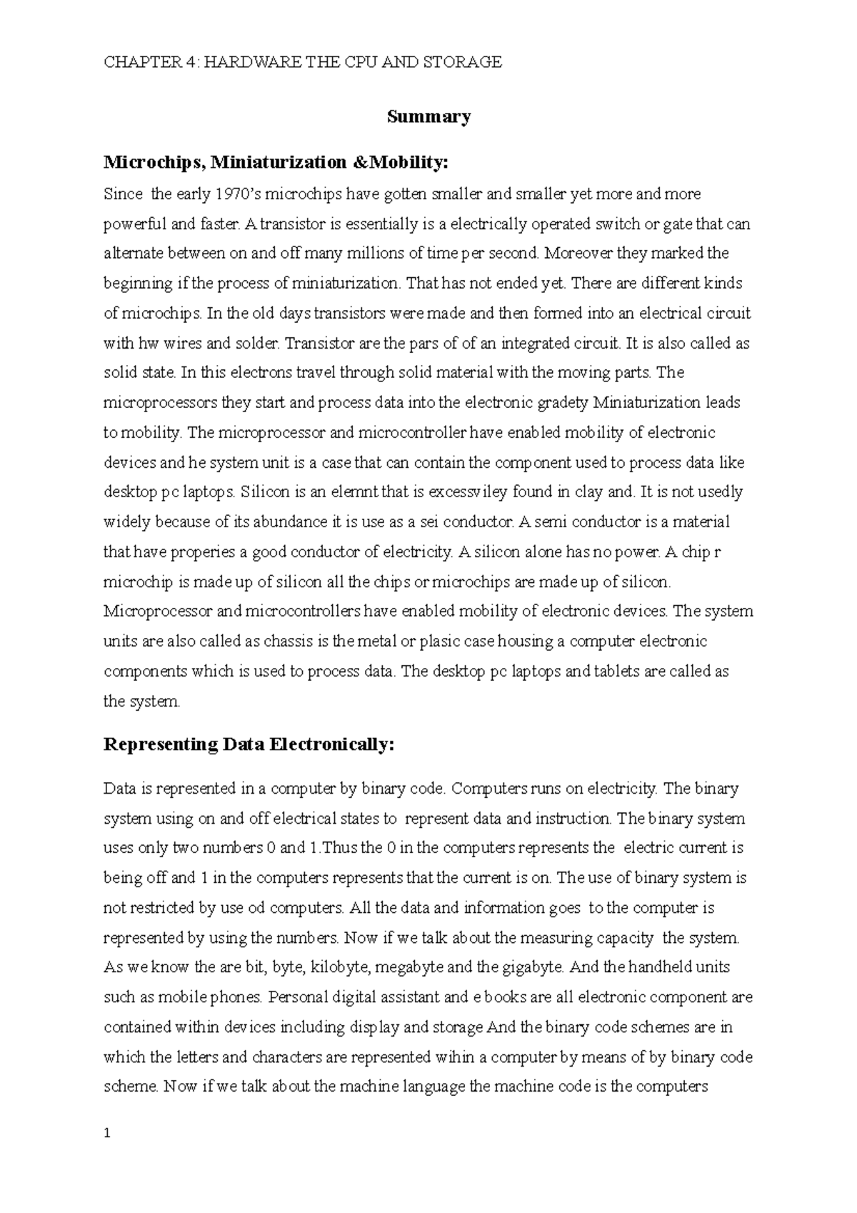 Chapter%20No%204%20summary - Summary Microchips, Miniaturization ...