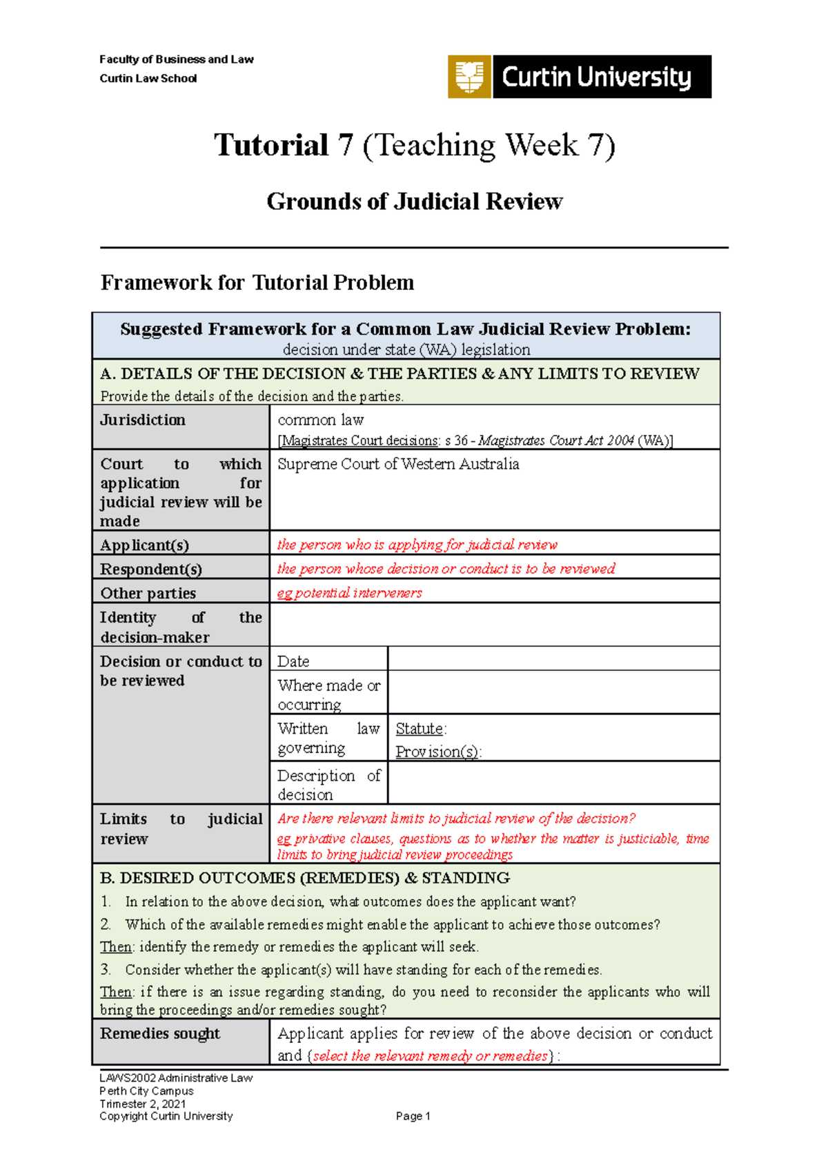 T7 Common Law Judicial Review - DETAILS OF THE DECISION & THE PARTIES ...