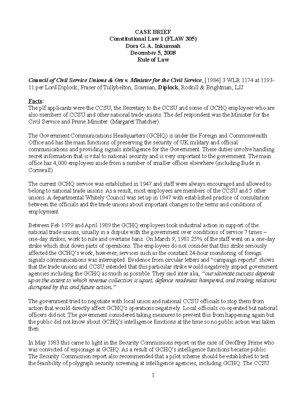 CB Council of Civil Service Unions v Min 4 the Civil Service - CASE ...