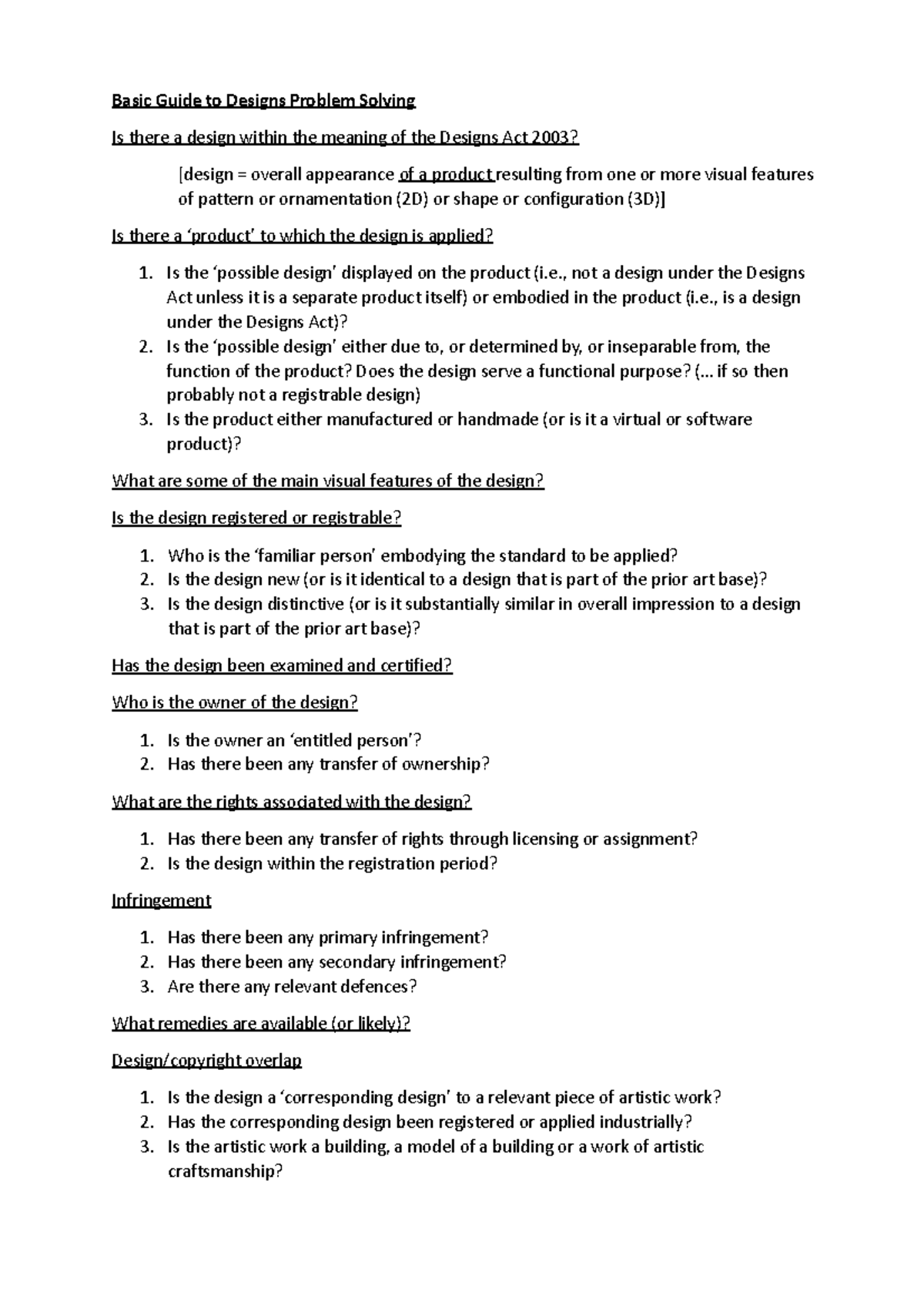 Basic Guide to Designs Problem Solving - Is the ‘possible design ...