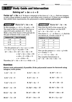 Multiplying Special Case Polynomials - Name SavvasRealize 7-3 ...