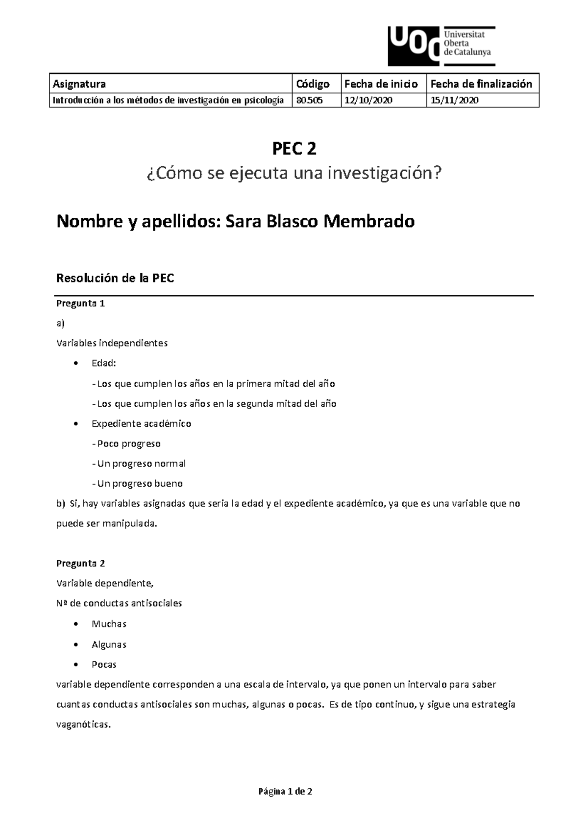 Imip 20 1 pec02 esp entrega - Asignatura Código Fecha de inicio Fecha de finalización ...