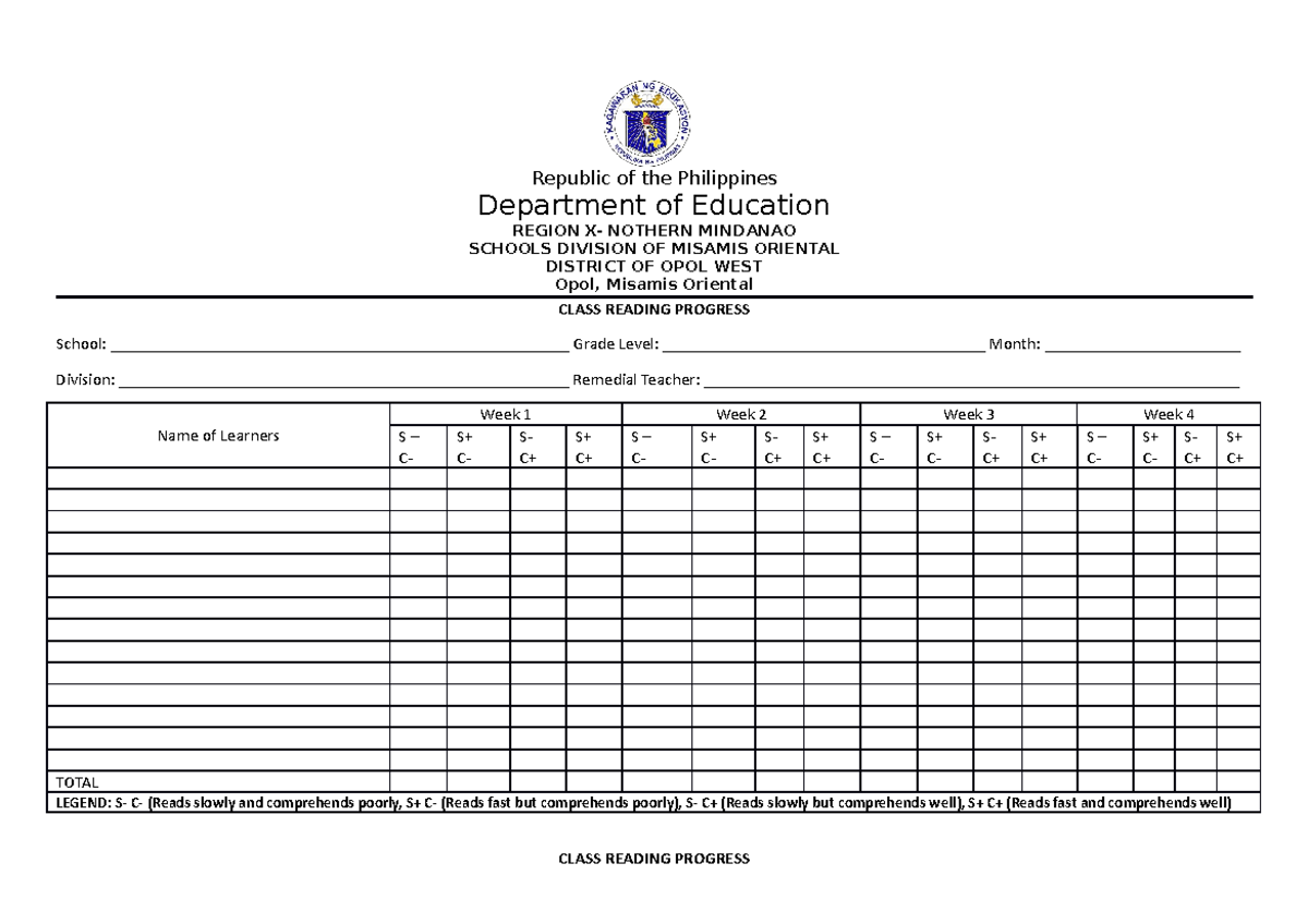 Template Reading-progress-individual-reading-performance-recommended ...