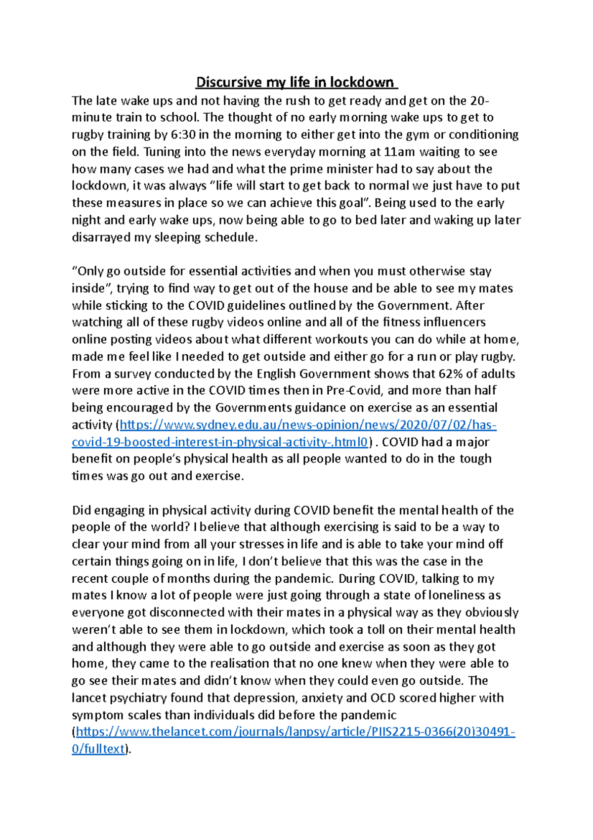 Discursive my life in lockdown - The thought of no early morning wake ...