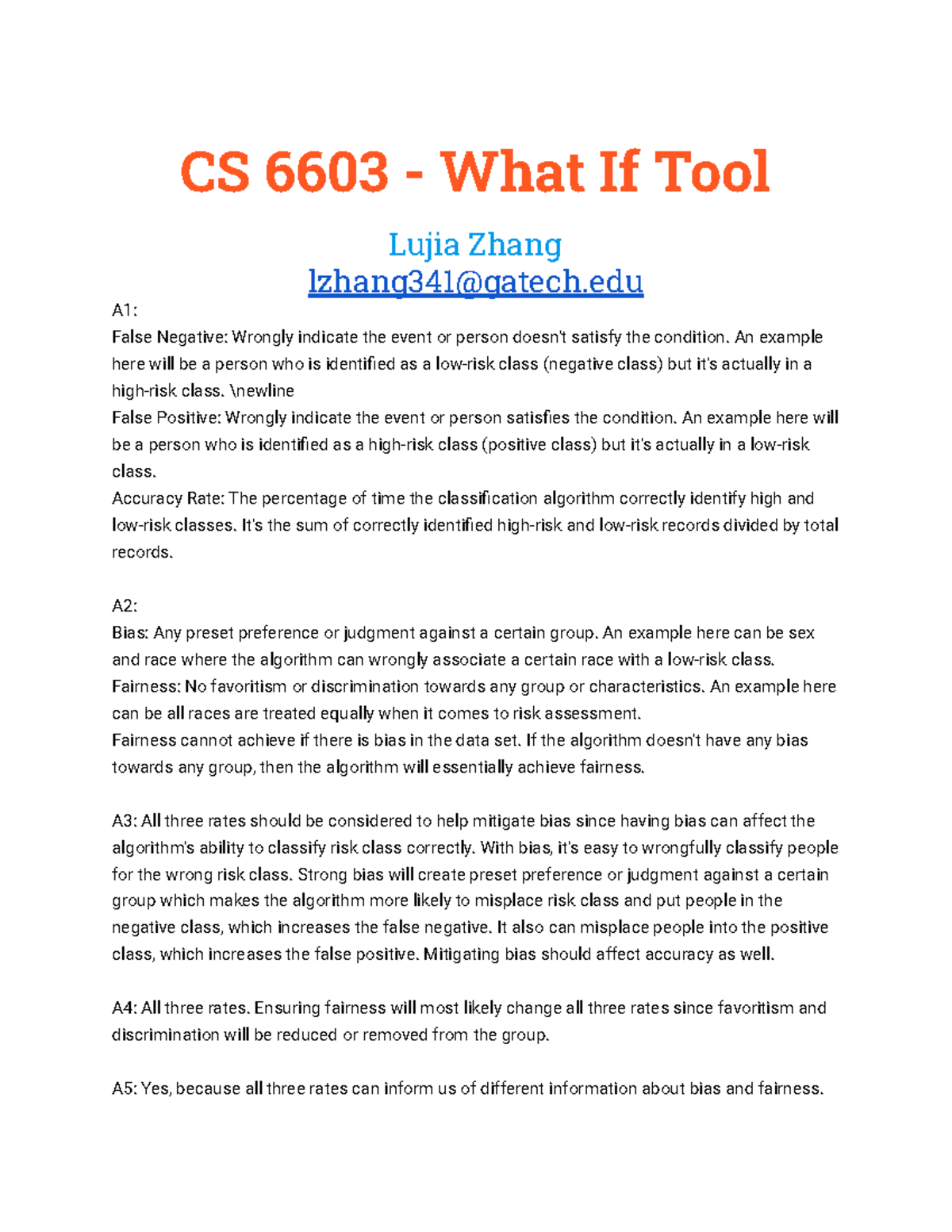 CS6603 What If Tool - 6603 - CS 6603 - What If Tool Lujia Zhang ...