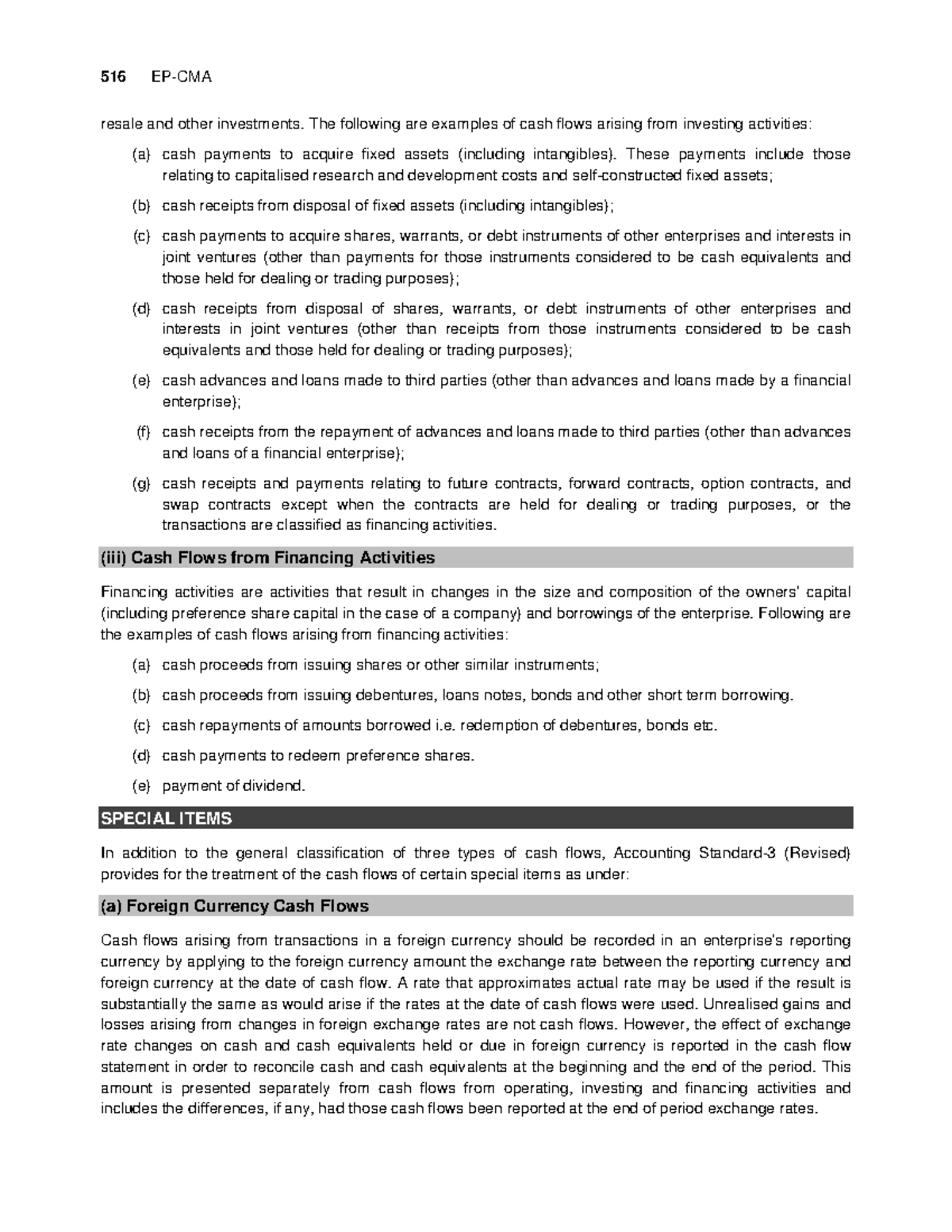 Cost Accounting- Special Items - 516 EP-CMA resale and other ...