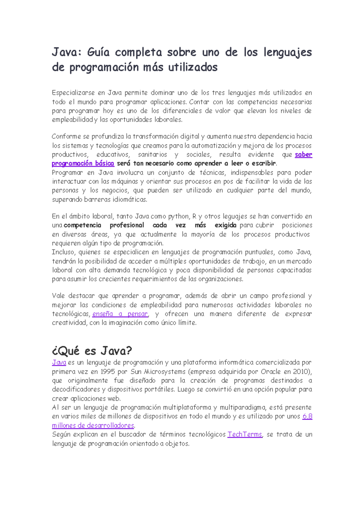 Java y todo sobre este lenguaje - Java: Guía completa sobre uno de los ...