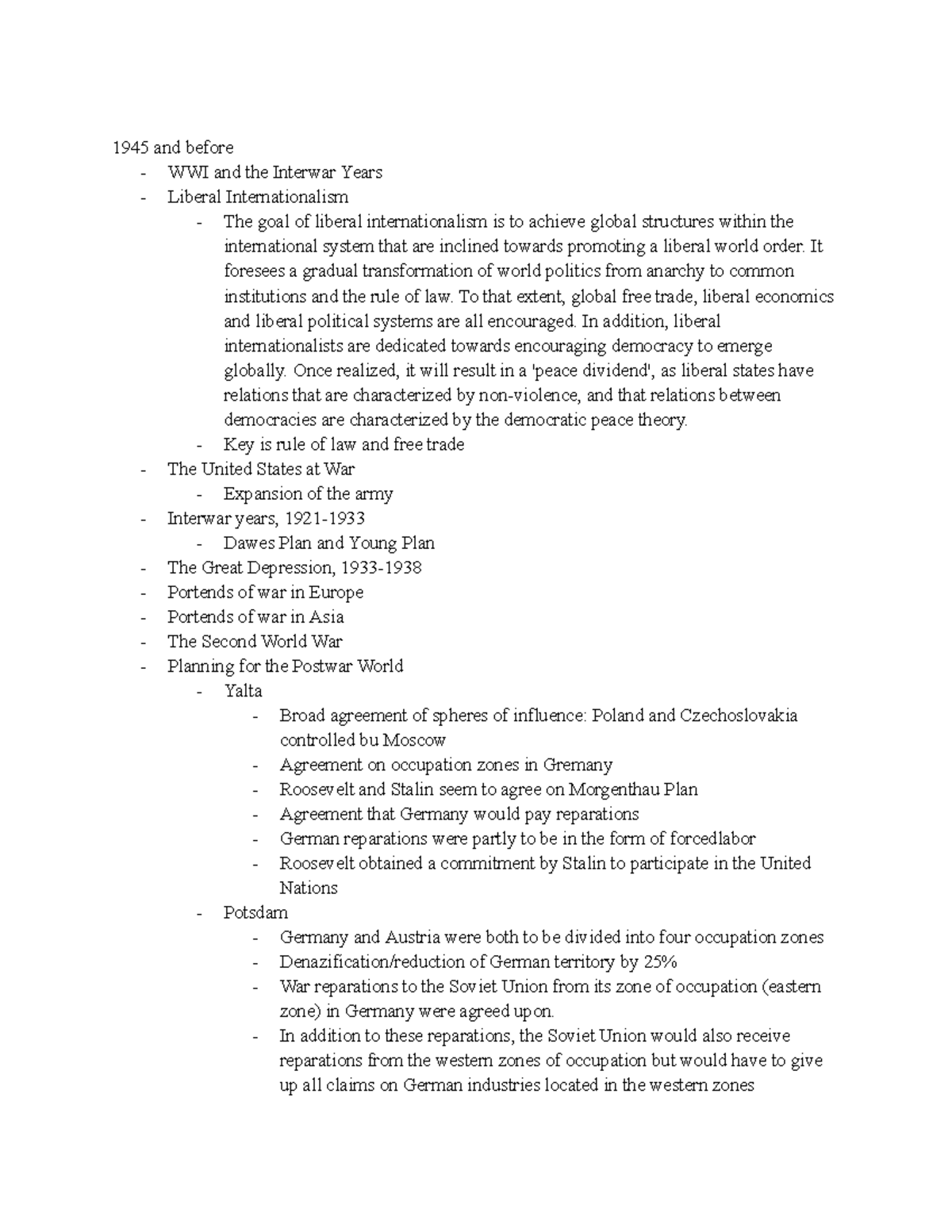 HIST 3332 - Google Docs - ROTHMAN - 1945 and before - WWI and the ...