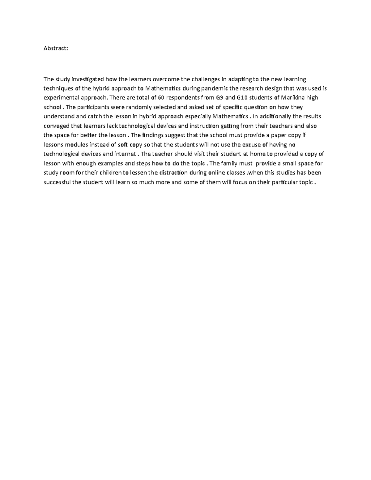 Abstract-WPS-Office - Abstract Draft - Abstract: The study investigated ...