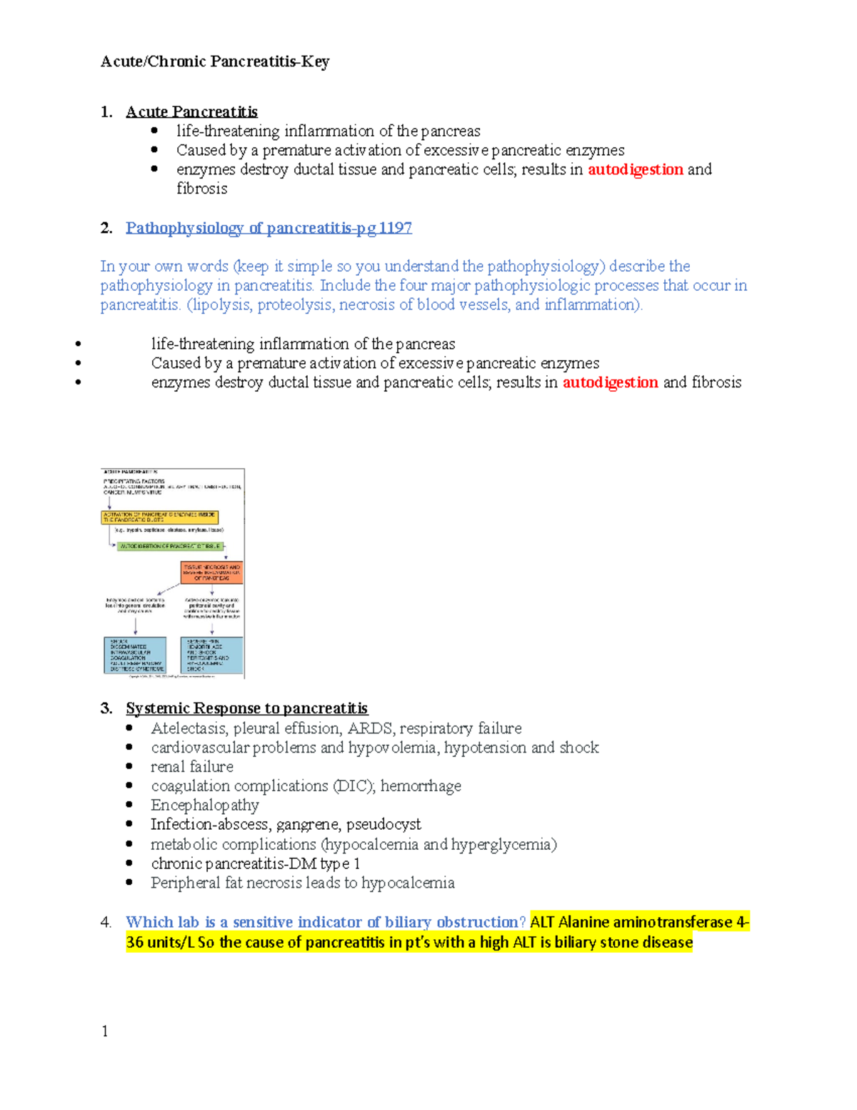 Acute pancreatitis worksheet - Acute Pancreatitis life-threatening ...