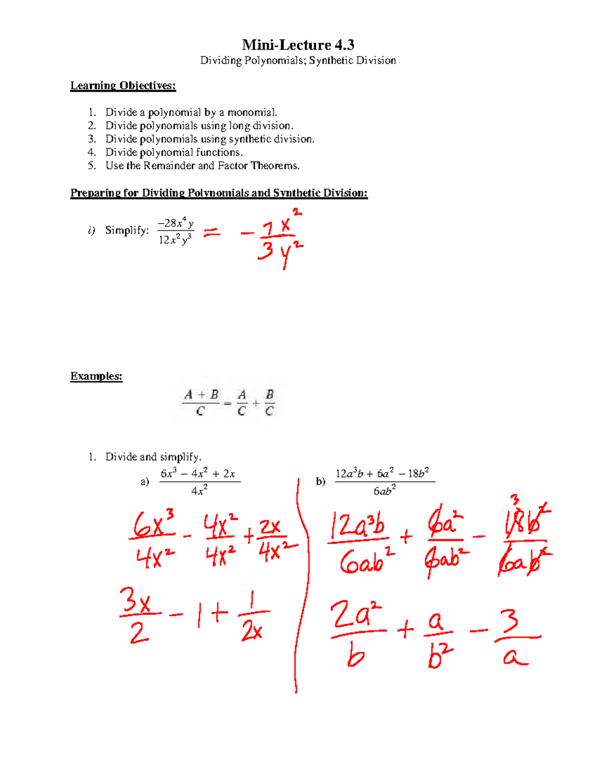 4-3c - will help you in math and help you critically - Mini-Lecture 4 ...